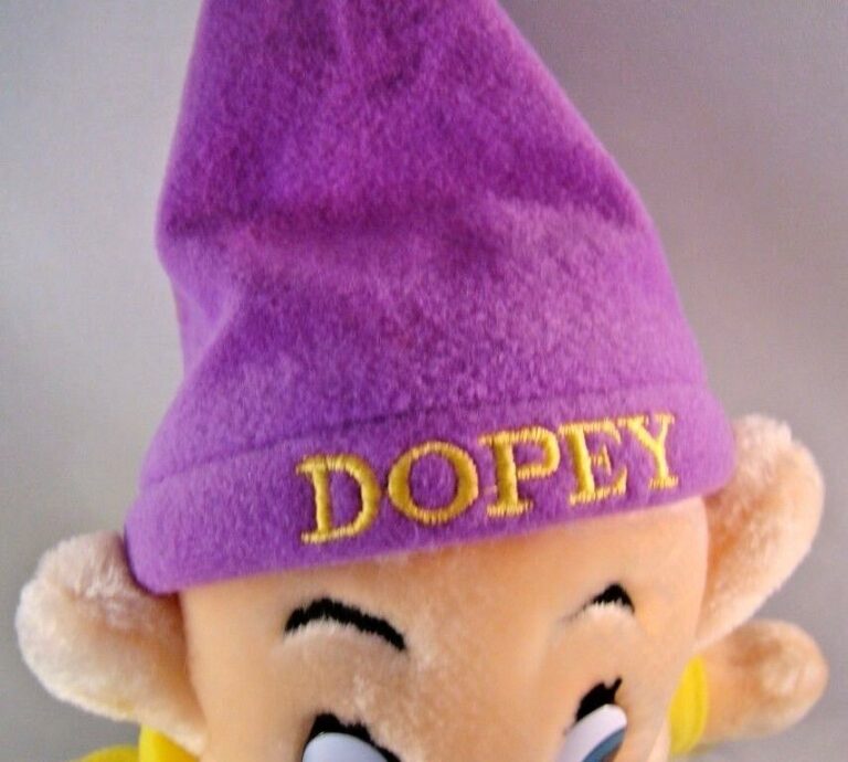Disney Dopey Plush Stuffed Doll Toy Snow White Vintage Disney Store 7 ...
